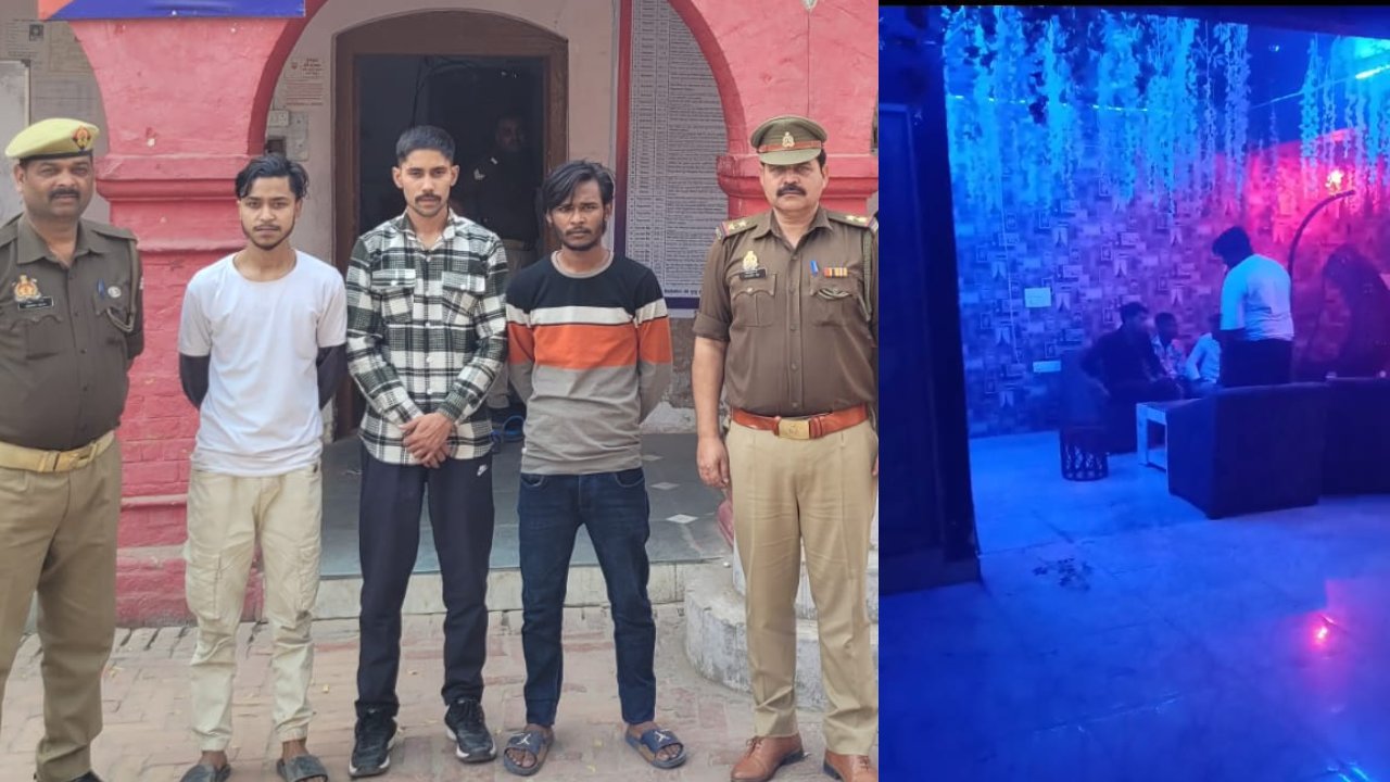 Madiyaon police raided Dark House Cafe Hookahbar at IIM road and arrested 3 people including ...