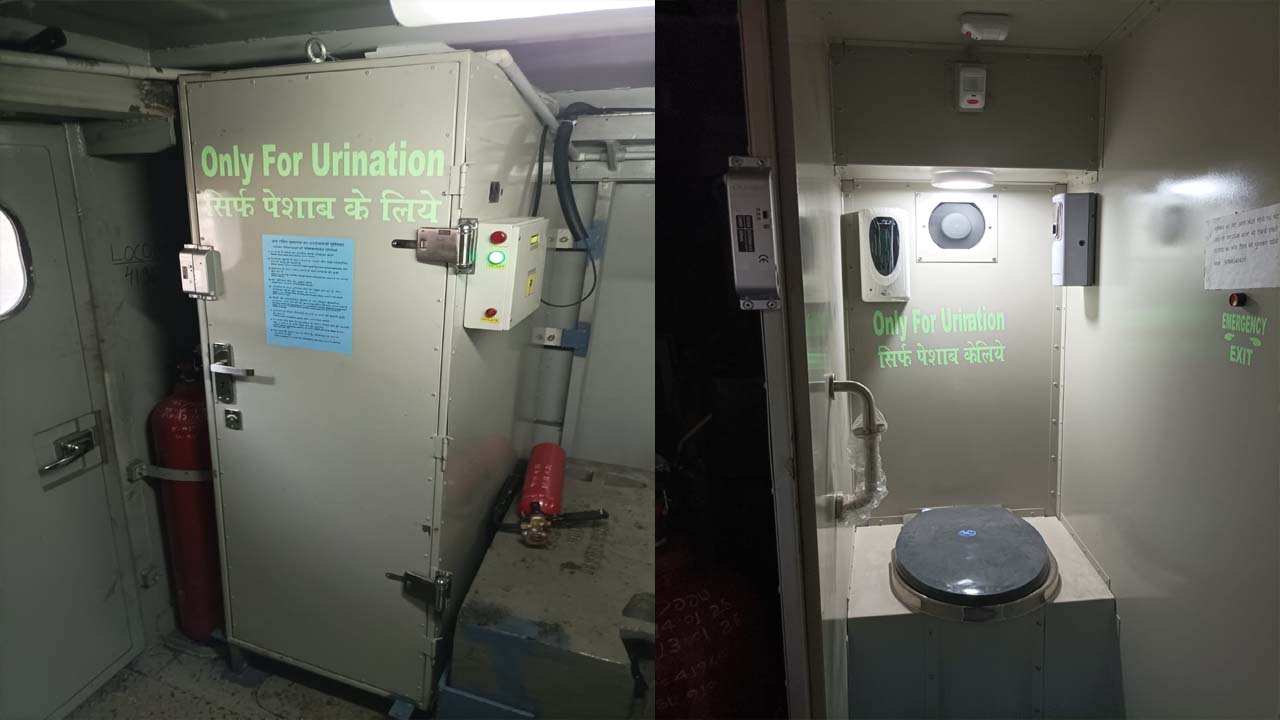 Facility of waterless urinal in electric engines to loco pilots of DDU ...