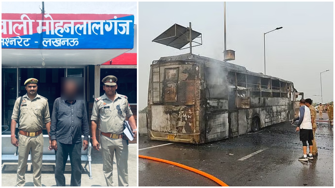 Lucknow Police arrest conductor of Burning Bus Accident case Kisan Path fled with driver soon as ...