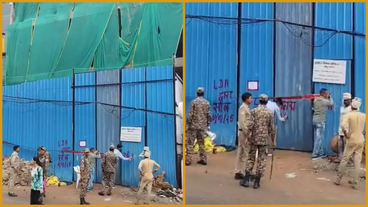 Big action by LDA in Gomtinagar 5 illegal buildings sealed action taken on court order | Lucknow ...