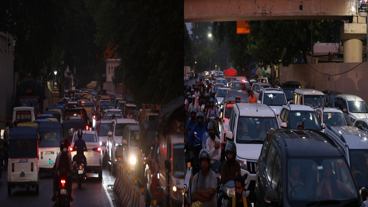 Lucknow rain jam | Lucknow traffic update| Hazratganj traffic jam ...