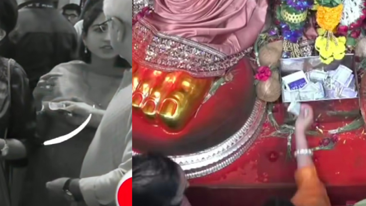 Radhika Merchant Lalbaugcha Raja Video | Radhika Merchant Father Viren ...