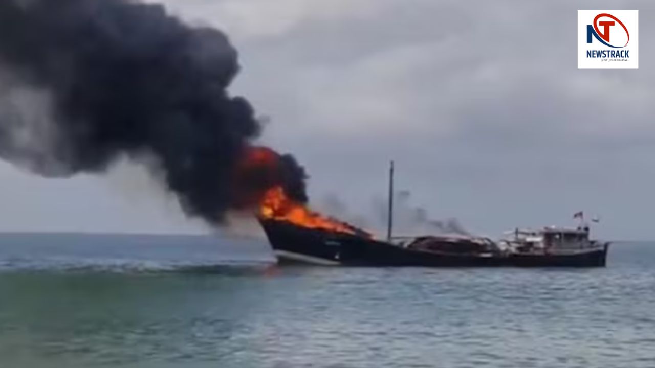 Ship fire Porbandar| Porbandar cargo ship fire| Gujarat ship fire ...
