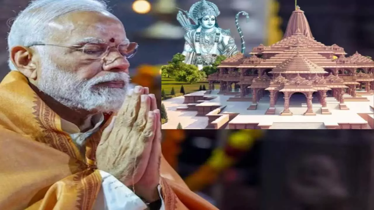 Historic Ram Mandir Flag Hoisting Ceremony in Ayodhya by PM Modi ...