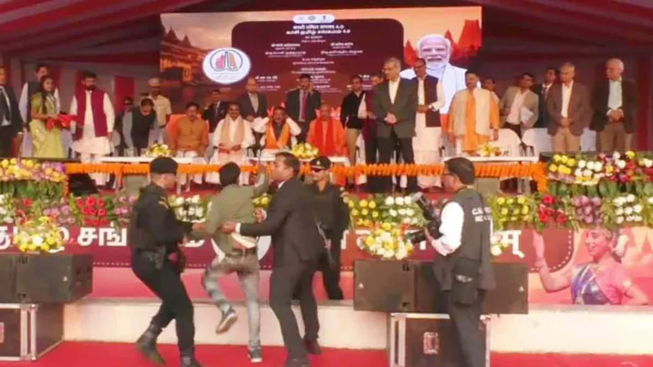 Major Security Scare for CM Yogi in Varanasi Man Breaks Cordon to Reach ...