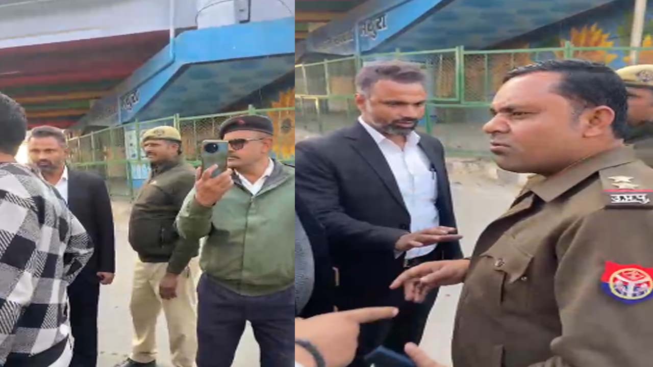 Vehicle owners protest challans at Mandi Saukh underpass Mathura ...