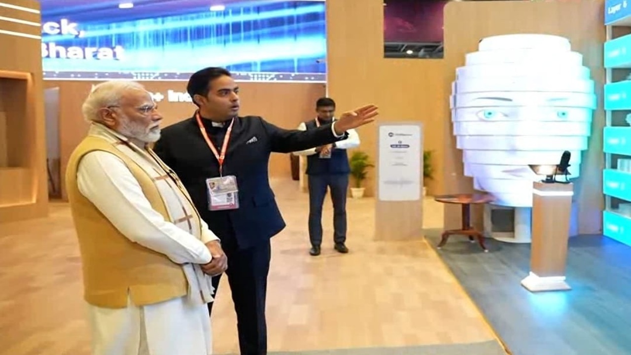 At the India AI Impact Summit, PM Narendra Modi visited the Jio ...