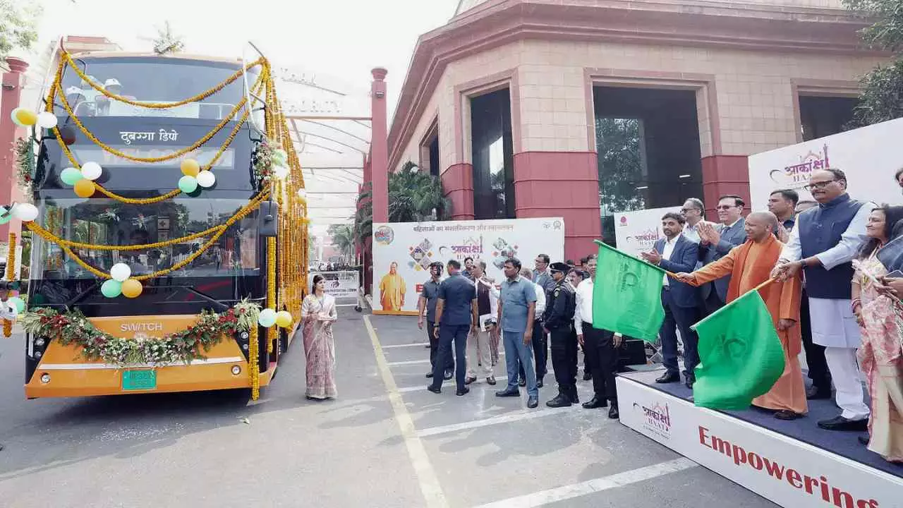 Yogi Launches 45 EV Buses for Jewar Airport as Lucknow Hosts Mega ...
