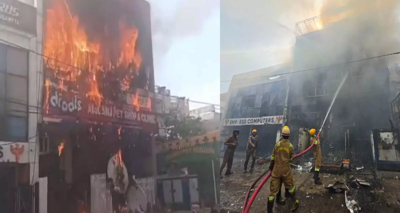 lucknow fire, aliganj coaching fire, 18 dead in lucknow fire, viredra ...