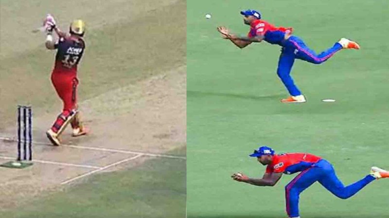 rcb vs dc delhi capitals aman hakim khan pulls stunning one handed ...